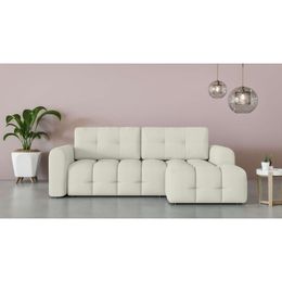 OTTO home Ecksofa &raquo;Manilla, wahlweise mit Bettfunktion, B/T/H 265/170/91 cm&laquo; L-Form mit Recamiere rechts/links bestellbar, Wellenunterfederung beige 