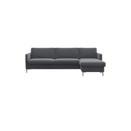 FLEXLUX Ecksofa &raquo;Fiore, super Sitzkomfort durch Kaltschaum im Sitz, L-Form&laquo; schmale Armlehnen, F&uuml;&szlig;e Alu+ Eiche grau 100% Polyester