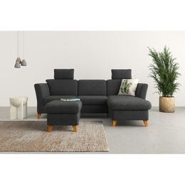 Home Affaire Ecksofa &raquo;Trelleborg L-Form&laquo; Federkern-Polsterung, wahlweise mit Bettfunktion und Bettkasten grau 100% Polyester
