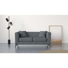 Home Affaire 2-Sitzer &raquo;MATTHEW elegantes Designsofa, Ma&szlig;e B/T/H: 170/86/74 cm&laquo; Steppung im R&uuml;cken, lose Sitzkissen, incl. Zierkissen grau 100% 