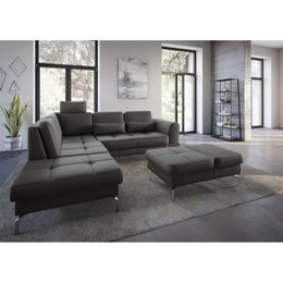 Sit & More sit&more Ecksofa &raquo;Bendigo L-Form&laquo; inklusive Sitztiefenverstellung, Bodenfreiheit 15 cm, in 2 Fu&szlig;farben braun