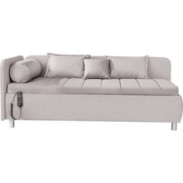 Alina Schlafsofa &raquo;Kiana&laquo; Liegefl&auml;che 90/200 cm oder 100/200 cm, Bettkasten, Zierkissen-Set grau Struktur TMD (100% Polyester)