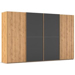 Rauch Schwebet&uuml;renschrank &raquo;Kleiderschrank Schrank Garderobe Schlafzimmerschrank SCALE-WOOD&laquo; edle geteilte Front in massiver Asteiche mit Glast&uuml;ren 