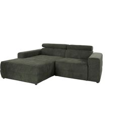 DOMO collection Ecksofa &raquo;Brandon, inkl. Kopfteilverstellung, B/T/H: 214/100/80 cm, L-Form&laquo; Mit Kopfteilverstellung, auch in Leder und Cord, L-Form 
