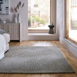 FLAIR RUGS Wollteppich &raquo;Harris Boucle&laquo; rechteckig 12 mm H&ouml;he handgefertigt grau Wolle