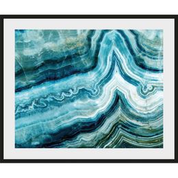 queence Bild &raquo;Tom&laquo; Abstrakt Spa Spirituelle Bilder Stein 1 Stk. tlg. HD Premium Poster-Druck inkl. Holzrahmen blau Acrylglas, Holz, Papier