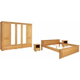 OTTO home Schlafzimmer-Set &raquo;Hugo&laquo; Set, 4 Stk. tlg. Bett 180x200 cm, 5-trg Kleiderschrank und 2 Nachttische beige Made in Europe