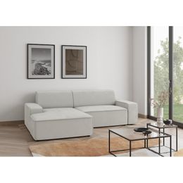Trendmanufaktur Ecksofa &raquo;Graz, wahlweise mit Sitzvorschub und Bettkasten, L-Form, Breite 246 cm&laquo; in Cord-, haustierfreundlichem LEO Struktur- oder 