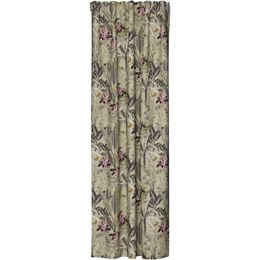 HOMING Vorhang &raquo;Kelani&laquo; verdeckte Schlaufen 1 Stk. tlg. blickdicht, floral, Blumen, Wohnzimmer, Schlafzimmer gr&uuml;n Jacquard, Polyester