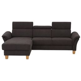 Home Affaire Ecksofa &raquo;Conville L-Form&laquo; Federkern, wahlweise mit Bettfunktion und Bettkasten bzw. Stauraum grau 100% Polyester