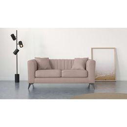 Home Affaire 2-Sitzer &raquo;MATTHEW elegantes Designsofa, Ma&szlig;e B/T/H: 170/86/74 cm&laquo; Steppung im R&uuml;cken, lose Sitzkissen, incl. Zierkissen beige 100% 