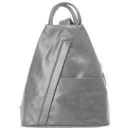 Samantha Look Damen Cityrucksack echt Leder, Made in Italy schwarz B/H/T: 30cm x 24cm x 13cm, onesize