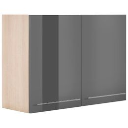 Optifit H&auml;ngeschrank &raquo;Bern&laquo; Breite 100 cm, 70 cm hoch, 2 T&uuml;ren, mit Metallgriffen grau