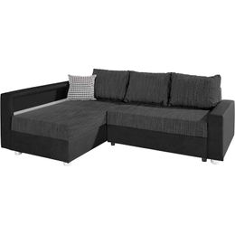 Collection AB Ecksofa &raquo;Relax L-Form&laquo; inklusive Bettfunktion, Federkern, wahlweise mit RGB-LED-Beleuchtung schwarz Zierkissen: 100%Polyester;Struktur (