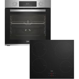 Beko Backofen-Set &raquo;BBSM12340X&laquo; mit Teleskopauszug nachr&uuml;stbar Simple Steam Reinigungsfunktion Gleichm&auml;&szlig;ige Hei&szlig;luft f&uuml;r perfekte Ergebnisse dank 