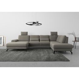 Sit & More sit&more Wohnlandschaft &raquo;Cinturo U-Form&laquo; inklusive Sitztiefenverstellung und Federkern, Sitzh&ouml;he 45 cm braun