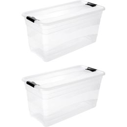 keeeper Aufbewahrungsbox &raquo;Cornelia, 2er Set, 83 L, 79,5 x 39,5 x 40 cm&laquo; durch Clips verschlie&szlig;bar, Griffe am Boden Kunststoff