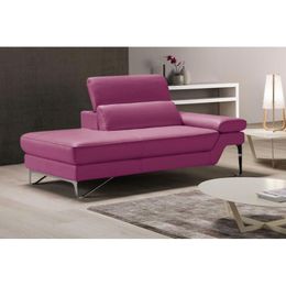 Egoitaliano Ottomane &raquo;Princess, elegantes Designsofa mit erstklassigem Sitzkomfort,&laquo; inkl. verstellbarem Kopfteil und edle Designmetallf&uuml;&szlig;e lila Leder NUVOLE (