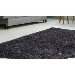 Bruno Banani Hochflor-Teppich &raquo;Alga&laquo; rechteckig 40 mm H&ouml;he Uni, Shaggy, Langflor, besonders weich und kuschelig, Wohnzimmer grau Kunstfaser
