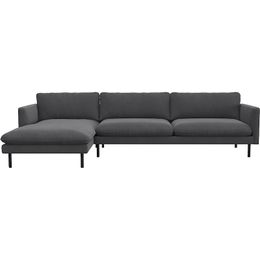 FLEXLUX Ecksofa &raquo;Bolzano, elegant und bequem, L-Form&laquo; Sitzaufbau mit Kaltschaum & Stahl-Wellen, loose Sitz -& R&uuml;ckenkissen grau 100% Polyester
