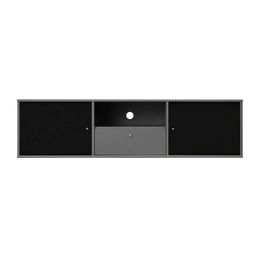 TV-Board &raquo;Mistral Fernsehschrank, Medienm&ouml;bel, H&auml;ngend,&laquo; T&uuml;ren mit Akustikstoff, Schublade, Lowboard, B: 161,5 cm grau MDF, Massivholz, Spanplatte
