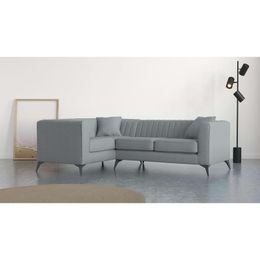 Home Affaire Ecksofa &raquo;MATTHEW L-Form ideal f&uuml;r kleine R&auml;ume, Ma&szlig;e B/T/H: 240/167/74 cm&laquo; elegantes Designsofa, Steppung im R&uuml;cken, incl. Zierkissen 
