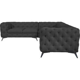 Home Affaire Chesterfield-Sofa &raquo;Ecksofa GLYNIS L-Form mit Wellenunterfederung, Ma&szlig;e B/T/H 323/264/75cm&laquo; aufw&auml;ndige Knopfheftung, moderne Chesterfield 