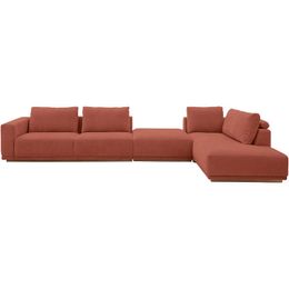 Musterring Wohnlandschaft Anreihsofa mit Armlehne links, Eckteil rechts mit Kissen & Hocker 100% Polyester