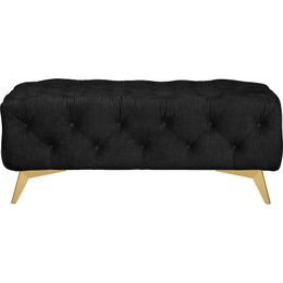 Home Affaire Polsterhocker &raquo;Glynis&laquo; aufw&auml;ndige Knopfheftung, moderne Chesterfield Optik, Fu&szlig;farbe w&auml;hlbar grau Struktur (100% Polyester);Samtoptik (