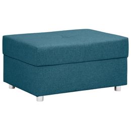 Home Affaire Hocker &raquo;Italia&laquo; mit Federkern blau Microfaser PRIMABELLE (100% Polyester);Struktur fein (100% Polyester)