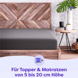 Spannbettlaken &raquo;100% Baumwolle - Superweiches Bettlaken f&uuml;r Matratzen von 5 bis 20cm&laquo; Rutschfest & Blickdicht - 90x200, 140x200, 160x200, 180x200 