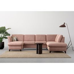 Home Affaire Wohnlandschaft &raquo;Trelleborg U-Form&laquo; wahlweise mit Bettfunktion und Bettkasten, inkl. Federkern-Polsterung rosa 95% Polyester, 5% Polyamid