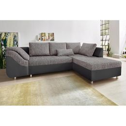 Collection AB Ecksofa &raquo;Sally L-Form&laquo; mit und ohne Bettfunktion, inklusive loser R&uuml;cken- und Zierkissen schwarz Microfaser PRIMABELLE (100% Polyester) 