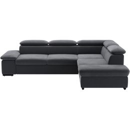 Sit & More sit&more Ecksofa &raquo;Alcudia L-Form&laquo; mit Armteilverstellung, optional Kopfteilverstellung und Bettfunktion grau 98% Polyester, 2% Polyamid