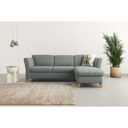 Home Affaire Ecksofa &raquo;Trelleborg L-Form&laquo; Federkern-Polsterung, wahlweise mit Bettfunktion und Bettkasten grau 100% Polyester
