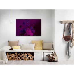 A.S. Cr&eacute;ation Leinwandbild &raquo;bouquet vibrant 3&laquo; Blumen Kunst 1 Stk. tlg. Keilrahmen Blumen-Strau&szlig; Floral Lila Leinwand-Bild Wohnzimmer modern lila Holz, Stahl