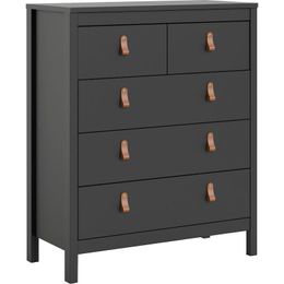 Home Affaire Kommode &raquo;Madrid, Aufbewahrung, Schubladenschrank, Stauraum&laquo; mit 5 Schubladen, Breite 82 cm, H&ouml;he 99 cm schwarz Spanplatte