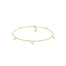 Elli Damen Fu&szlig;kette &raquo;Fu&szlig;kette mit Pl&auml;ttchen Sommer 925er Silber&laquo; gold