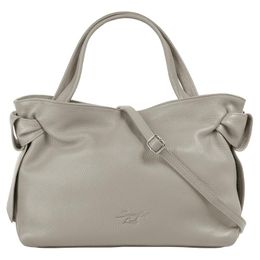 Samantha Look Damen Henkeltasche echt Leder, Made in Italy grau