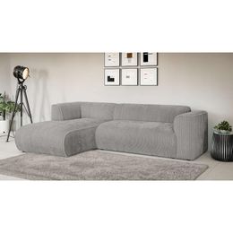 Home Affaire Ecksofa &raquo;MERID L-Form (257 cm), zeitlos & stilvolles Design,&laquo; Aufwendig gepolstert, in Cord, Chenille und Struktur grau 100% Polyester