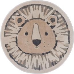 Hanse Home Kinderteppich &raquo;Adventures Lion&laquo; rund 8 mm H&ouml;he Spielteppich, fest, Kinderzimmer, Kurzflor, Spielunterlage beige Polypropylen