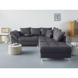 Collection AB Ecksofa &raquo;(Spar-Set) Innsbruck L-Form und Hocker&laquo; Ecksofa und Hocker, Recamiere links oder rechts montierbar grau Microfaser PRIMABELLE (