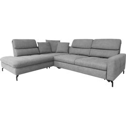 Alina Ecksofa &raquo;Louis&laquo; Breite 260 cm, R&uuml;ckenlehnenverstellung, wahlweise mit Bettfunktion grau Struktur fein TCM (100% Polyester)