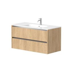 Welltime Waschtisch &raquo;City, Badm&ouml;bel, Badkommode, Badschrank, in verschiedenen Breiten&laquo; B/T/H: 81,5/46/51,5 cm, mit Soft-Close-Funktion, inklusive 