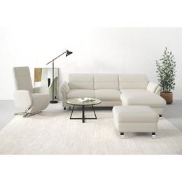 Sit & More sit&more Ecksofa &raquo;Grenoble L-Form mit Federkern&laquo; wahlweise mit Bettfunktion, Bettkasten, Arm- und Kopfteilverstellung beige