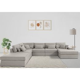 OTTO home Wohnlandschaft &raquo;Florid U-Form&laquo; 6 Teile, bestehend aus Modulen, viele Bezugsqualit&auml;ten, auch in Cord beige Baumwollmix (60% Baumwolle/40% 