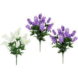 I.GE.A. Kunstblume &raquo;Fliederbusch&laquo; 3er Set Hochzeitsdeko Dekoblume Fr&uuml;hling Glyzinien Wisteria Blauregen bunt Obermaterial: 80% Polyester, 20% 