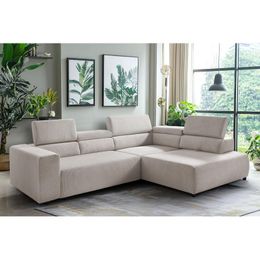 exxpo - sofa fashion Ecksofa &raquo;VITTORIO mit Komfortfunktionen, bequem und modern, Cord, L-Form&laquo; inkl. Kopfteil- und Sitztiefenverstellung, wahlweise 