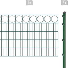 Arvotec Doppelstabmattenzaun &raquo;EXCLUSIVE 100 zum Einbetonieren "Ring" mit Zierleiste&laquo; Zaunh&ouml;he 100 cm, Zaunl&auml;nge 2 - 60 m gr&uuml;n Kunststoff, Stahl