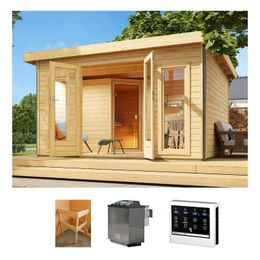 Konifera Saunahaus &raquo;Maiko 3 SET A&laquo; Ofen 9 kW Bio externe Strg easy beige